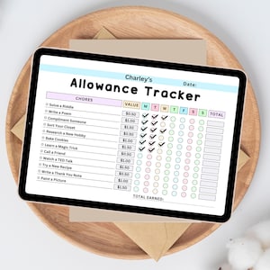 Printable Allowance Tracker Kids | Printable Allowance Chore Chart ...