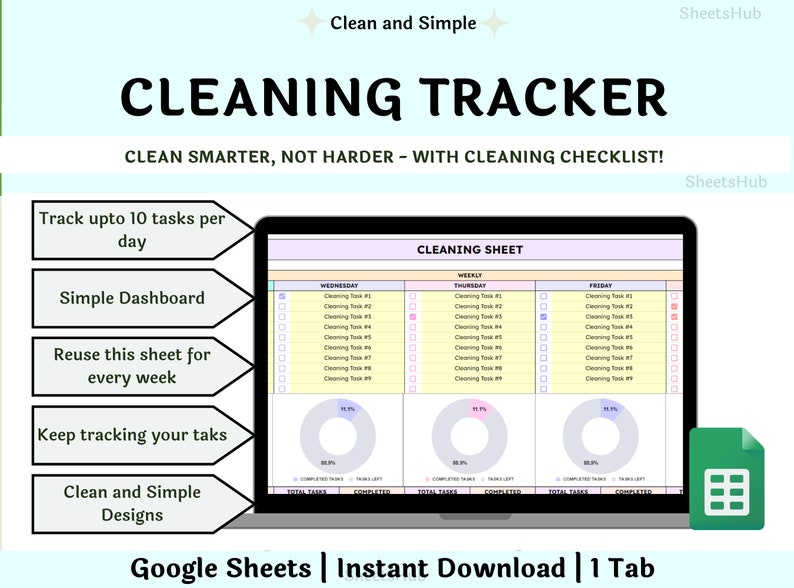 Cleaning Checklist Template, Cleaning Checklist Spreadsheet, Home ...