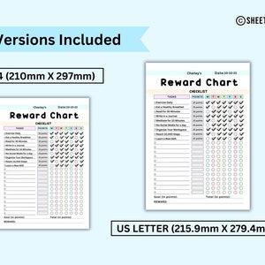 Printable Reward Chart Checklist | Reward Chart Printable | Colorful ...