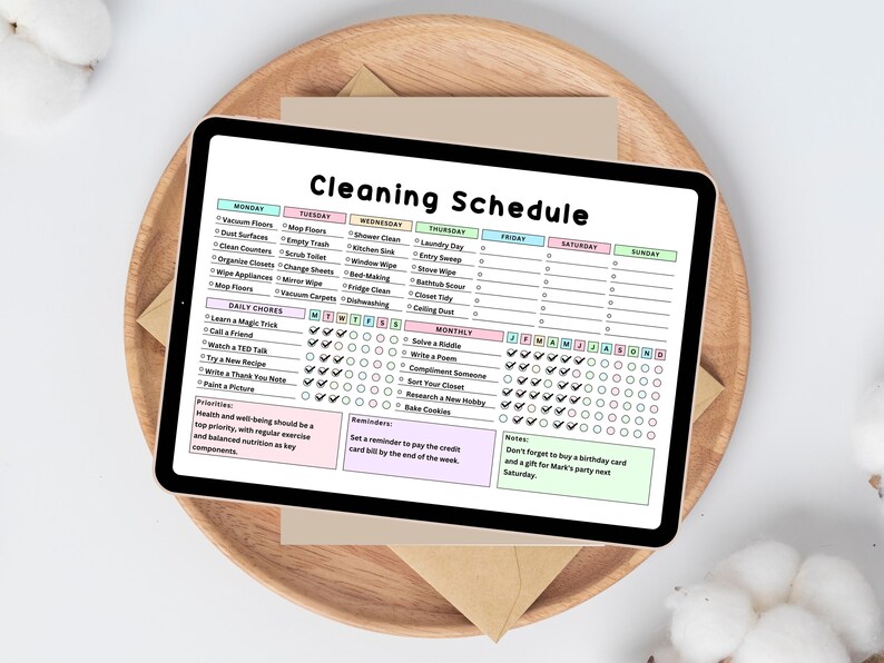 Printable Cleaning Planner | Cleaning Checklist | Cleaning Schedule ...