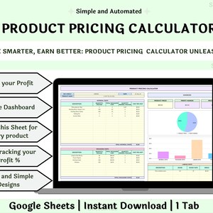 Product Pricing Calculator, Pricing Template, Business Spreadsheet, BEP ...