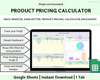 Product Pricing Calculator, Pricing Template, Business Spreadsheet, BEP ...