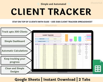 Client Tracker, Client Spreadsheet, Google Sheet Planner, CRM Template, Small Business, Business ...