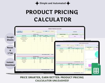 Pricing Calculator Spreadsheet, Price Handmade Products Google Sheet ...