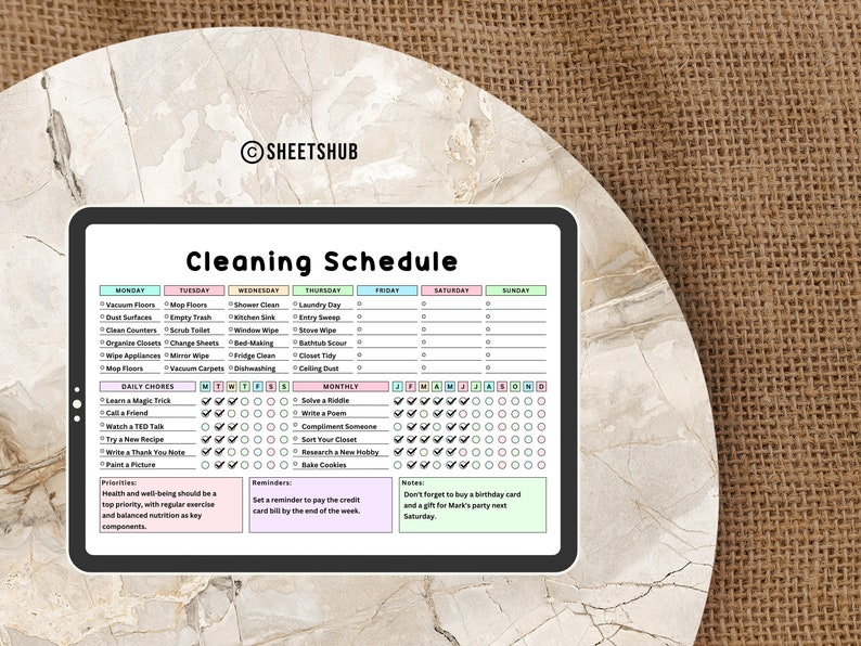 Printable Cleaning Planner | Cleaning Checklist | Cleaning Schedule ...
