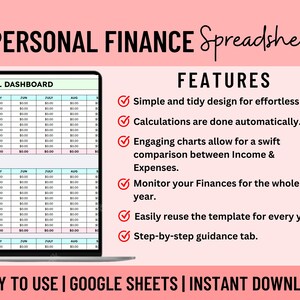 Personal Finance Google Sheet, Budget Planner, Expense Tracker ...