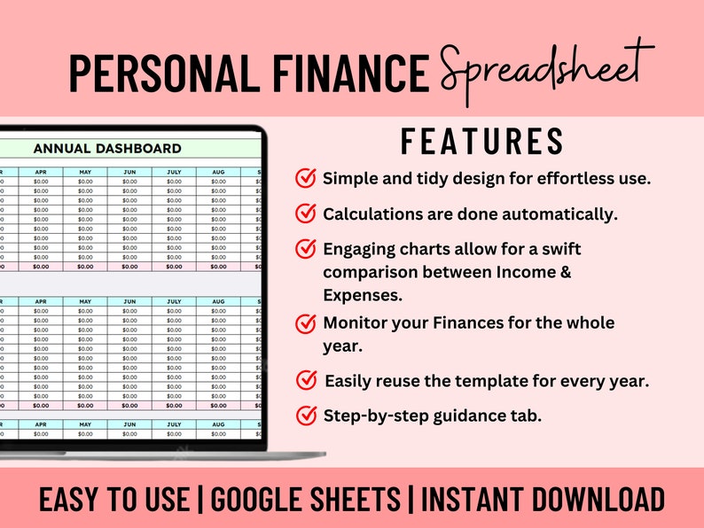 Personal Finance Google Sheet, Budget Planner, Expense Tracker ...