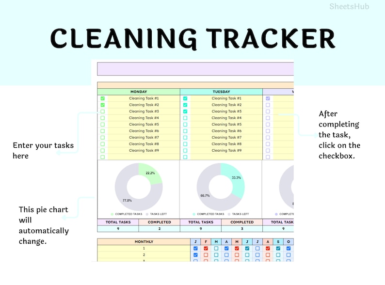 Cleaning Checklist Template, Cleaning Checklist Spreadsheet, Home ...