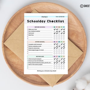 Printable Schoolday Checklist | Schoolday Checklist for Kids | to Do ...