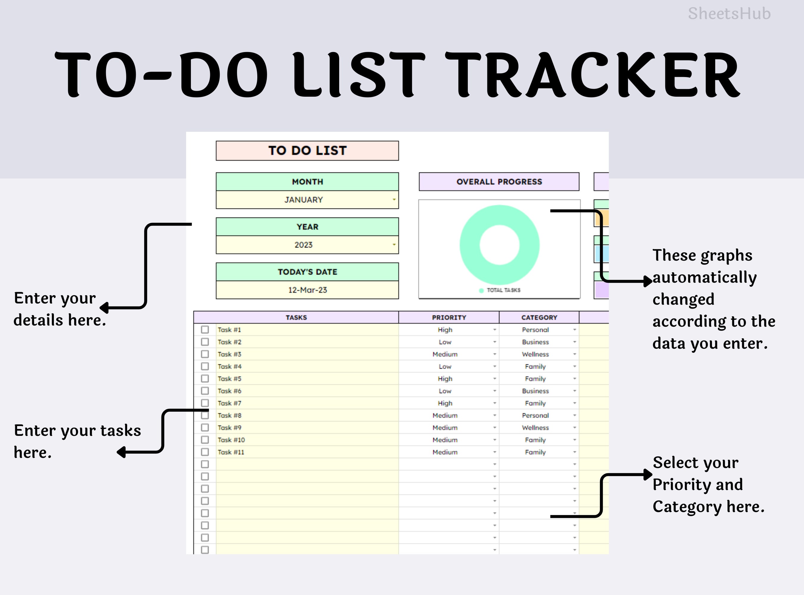 To Do List Tracker Google Sheet Daily Planner Task Tracker - Etsy