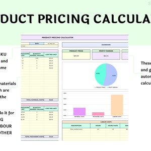 Product Pricing Calculator, Pricing Template, Business Spreadsheet, BEP ...