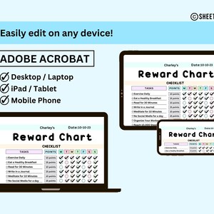 Printable Reward Chart Checklist | Reward Chart Printable | Colorful ...