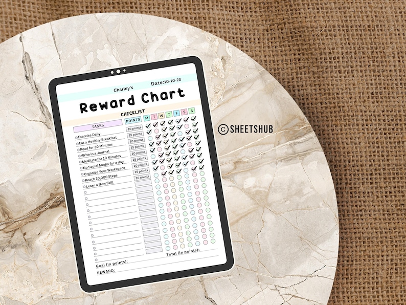 Printable Reward Chart Checklist | Reward Chart Printable | Colorful ...