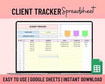 Excel Client Tracker, Small Business Template, CRM Dashboard, Excel ...