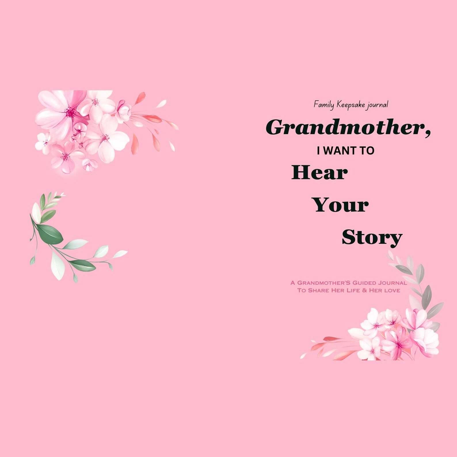 Grandmother, Printable Keepsake Book to Record Her Life | Grandma ...