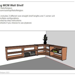 Midcentury Style Floating Shelf Woodworking Plans DIY - Etsy