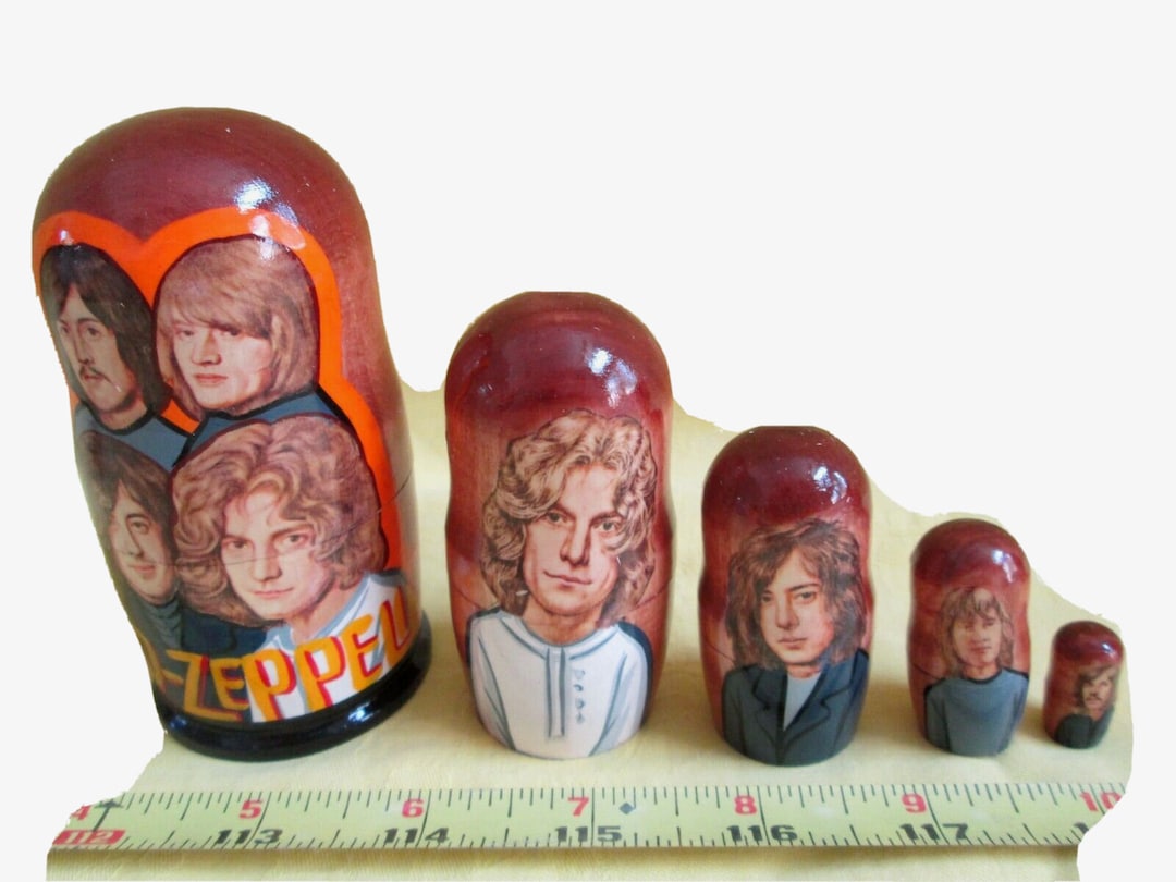 Led Zeppelin Nesting Doll/russia/5-pieces Set/ 4.5" Tall/wood/new! - Etsy