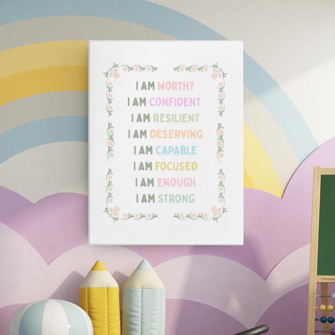 Personalized Motivational Wall Art – Positive Affirmations Gift for Her ...