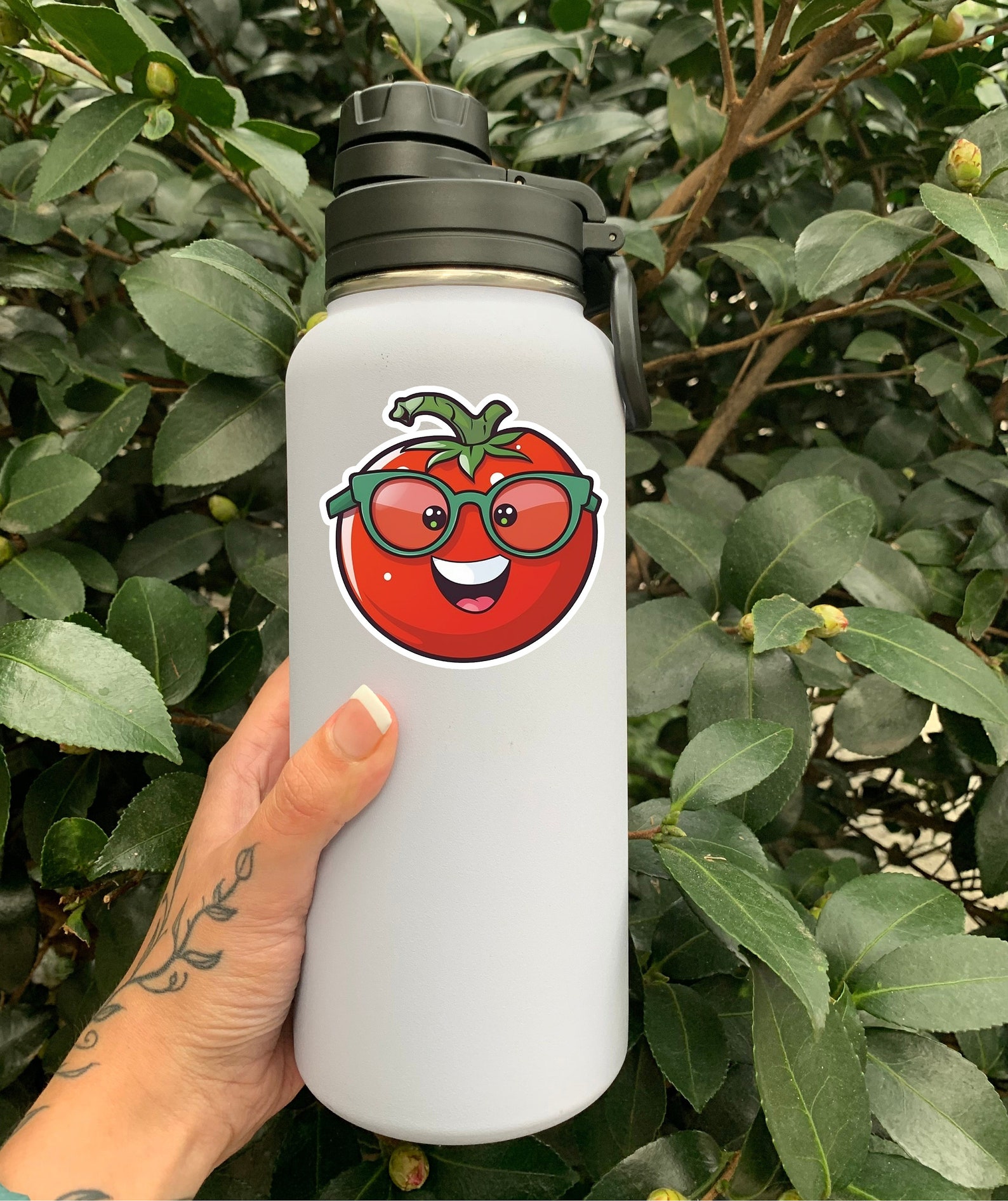 Tomato Sticker Cute Food Sticker Cartoon Veggie Veggie Glasses vinyl ...