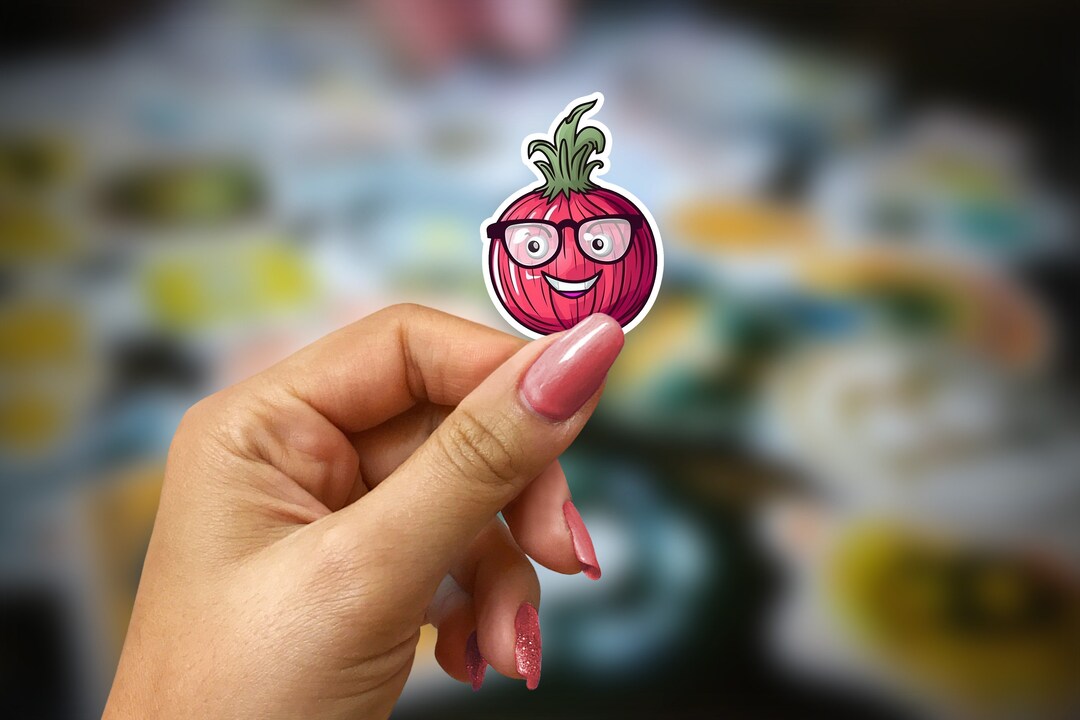 Red Onion Sticker Cute Food Sticker Cartoon Veggie Veggie Glasses Vinyl ...