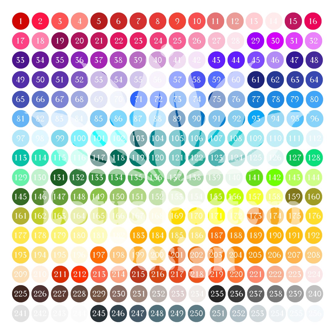 256 Rainbow Kit, Bright Digital Paper, Plain Solid Colors Digital Paper ...