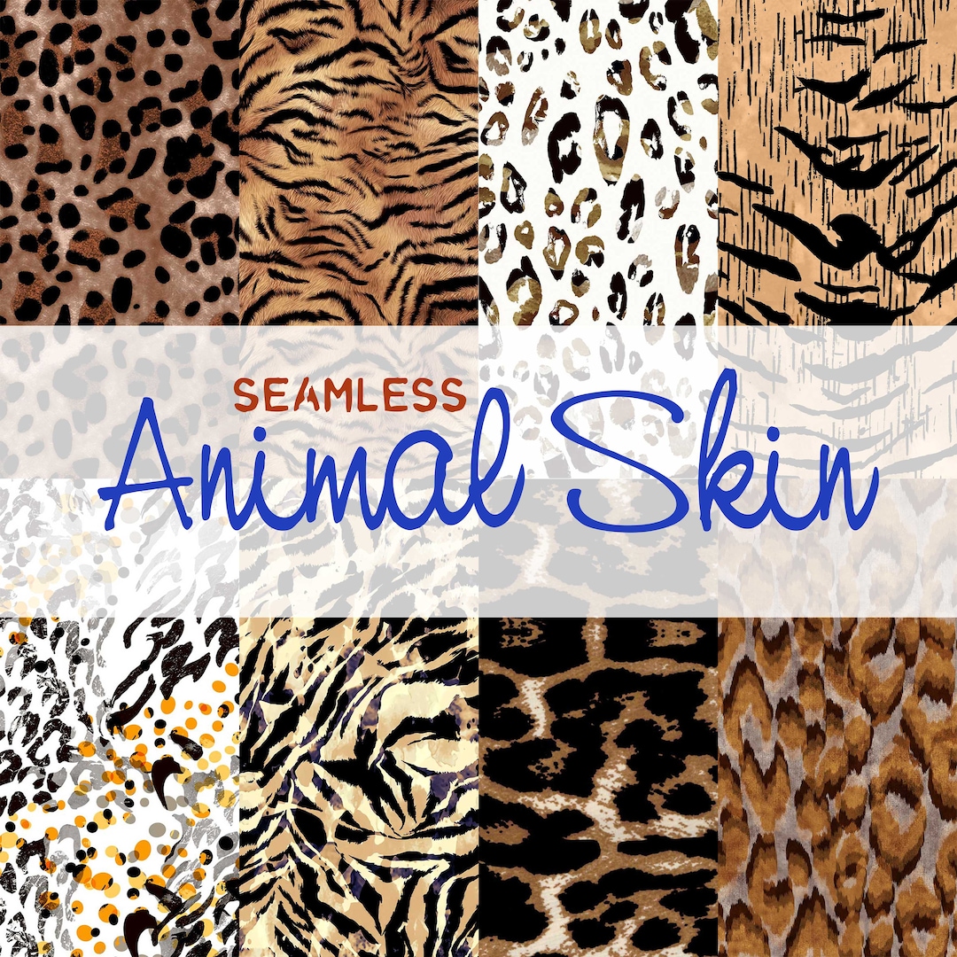 Animal Skin Textures Digital Paper - Animal Fur Backgrounds - 8 Designs ...