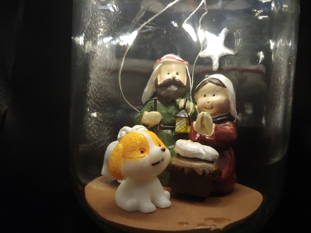 Christmas Nativity Night Light Jar, 16 Oz - Etsy
