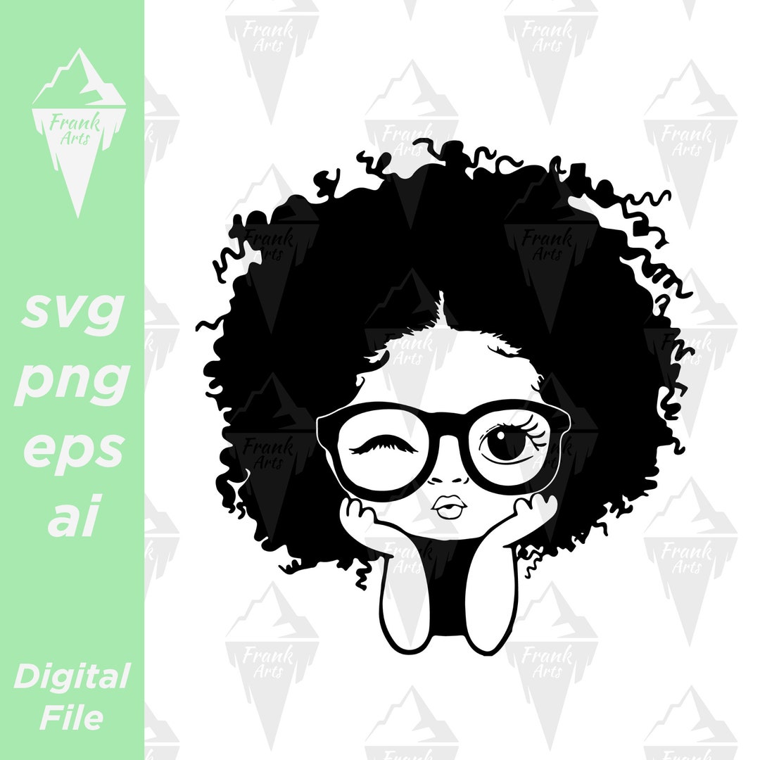 Black Cute Girl Design Digital Download SVG PNG EPS Melanated Girls ...