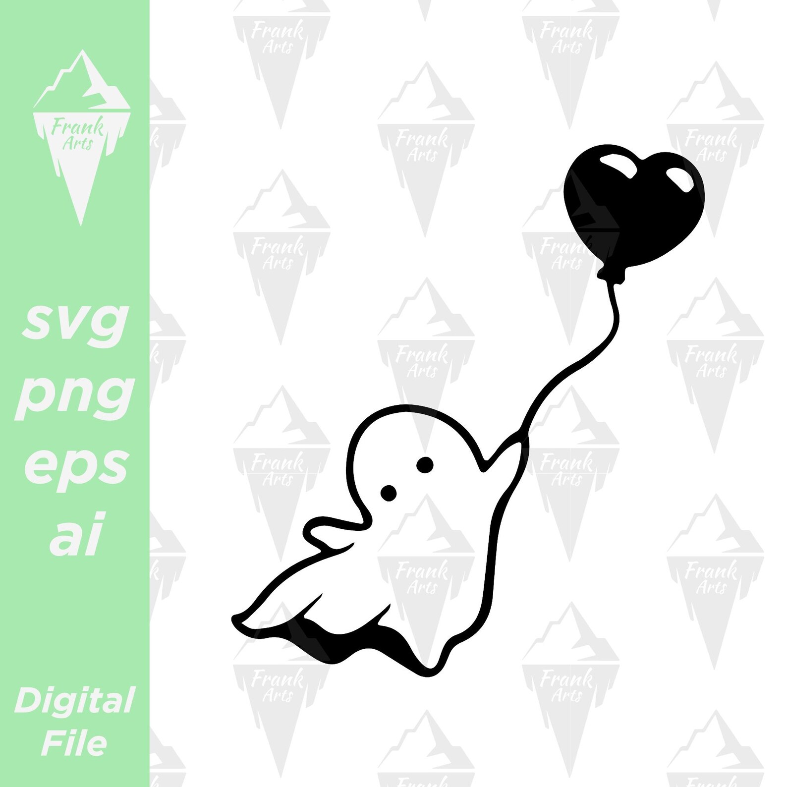 Cute Boo Heart Shaped Balloon Design Halloween Download SVG PNG EPS ...