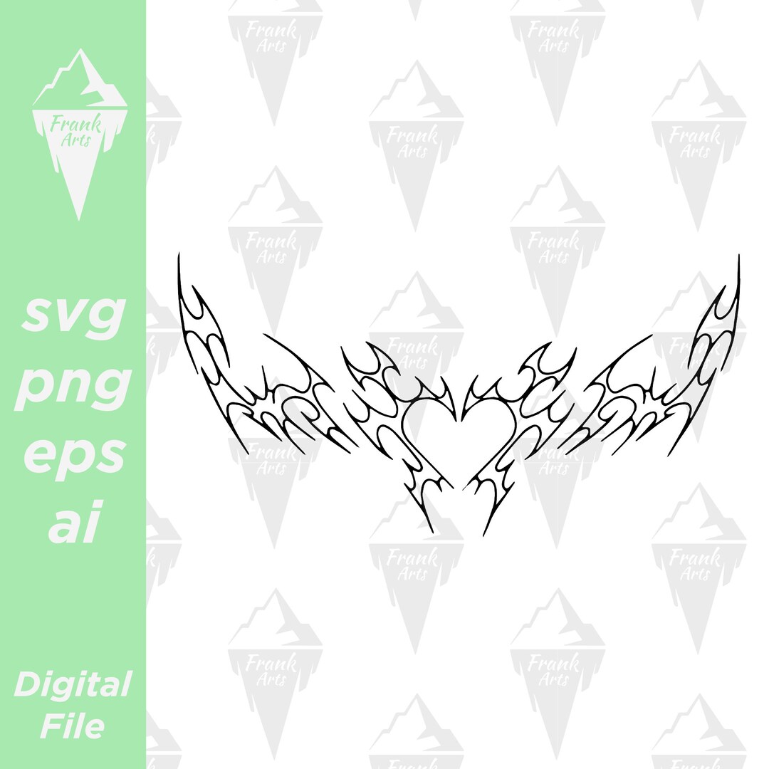 Neotribal Style Blade Heart Design Digital Download SVG PNG EPS | Cut ...