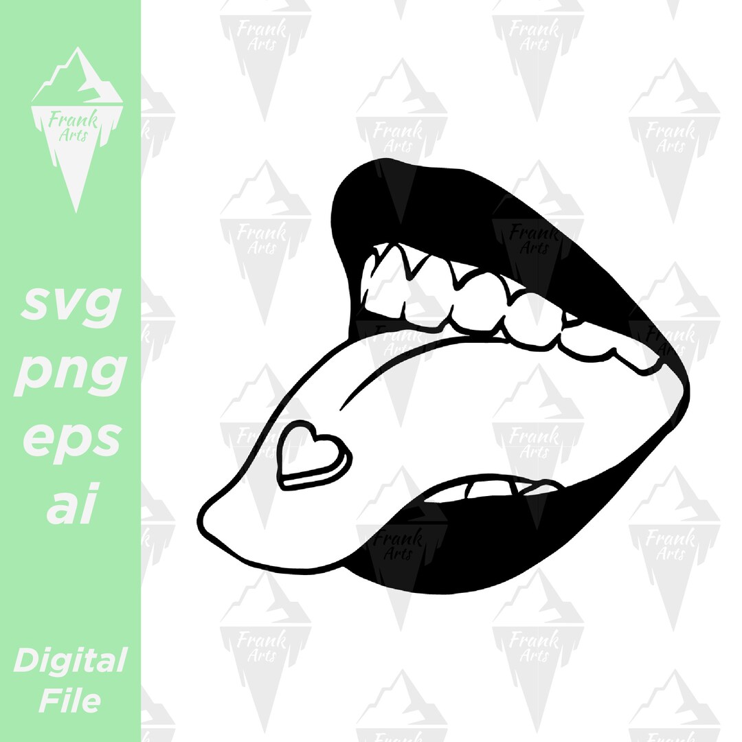 Ecstasy Heart Mouth Digital Download SVG PNG EPS | Cut File, Clip Art ...
