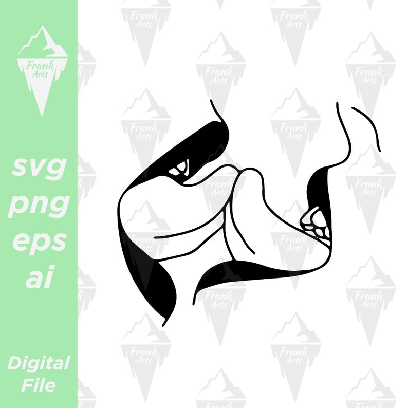 Descarga digital de arte lineal de besos SVG PNG EPS / Archivo de corte ...