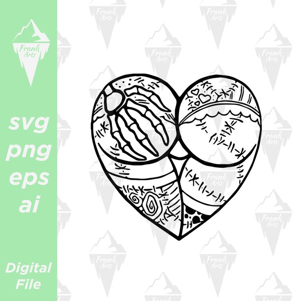 Gothic Butt Heart Sticker Svg - Etsy