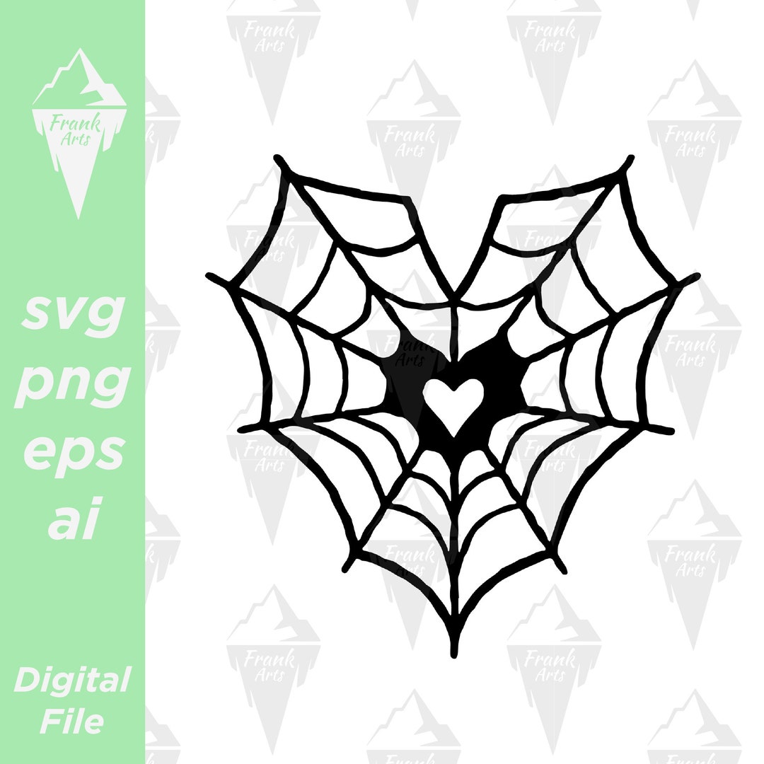 Heart Shaped Spider Web Design Halloween SVG PNG EPS Cricut Clipart ...