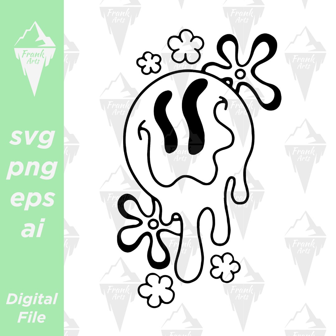 Melting Face Smiley Digital Download SVG PNG EPS Cut File, Clip Art ...