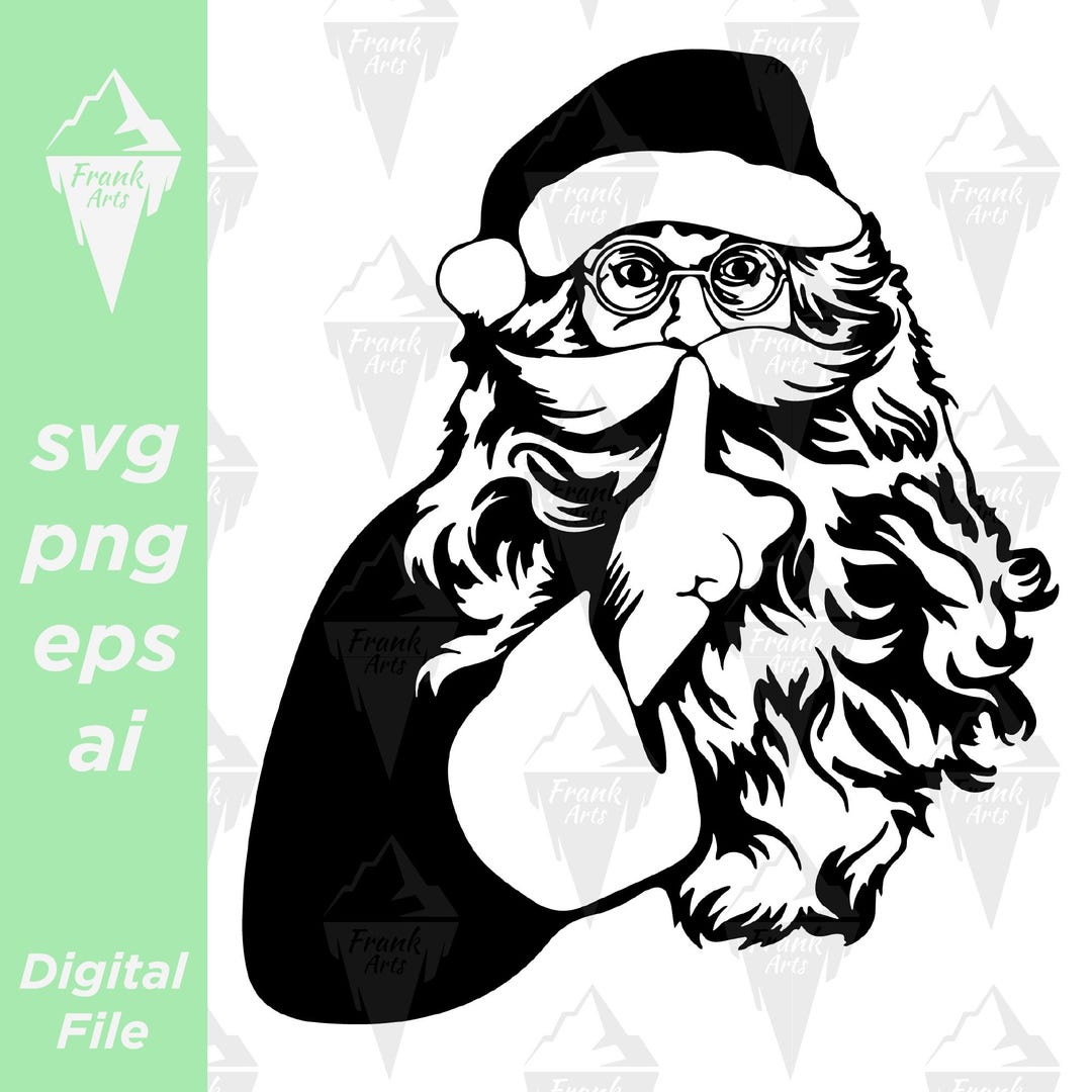 Santa Claus Shhh Design Download SVG PNG EPS | Holiday, Cut File ...