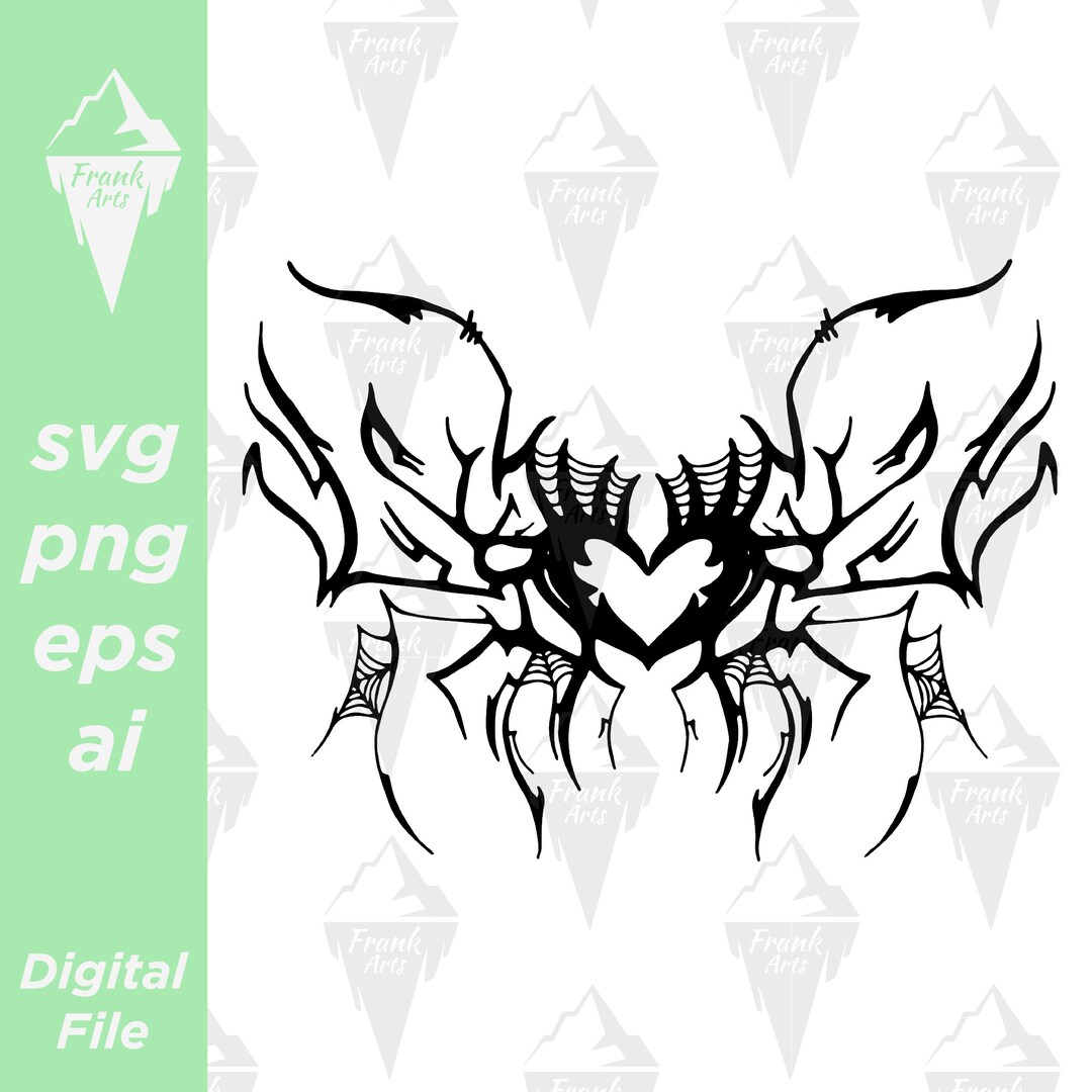 Gothic Style Heart Design Digital Download SVG PNG EPS Cut File ...