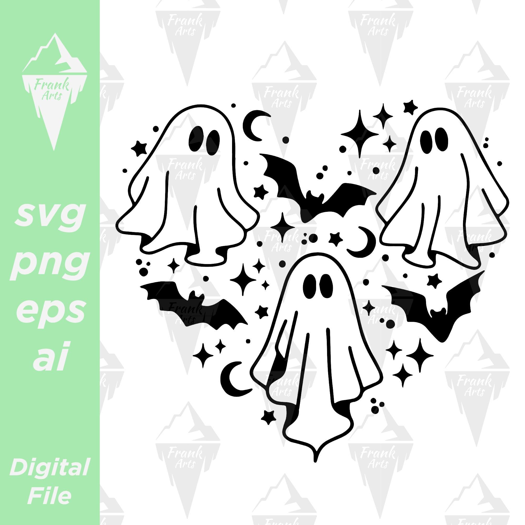Heart Shaped Boo Design Halloween Download SVG PNG EPS | Cutfile ...