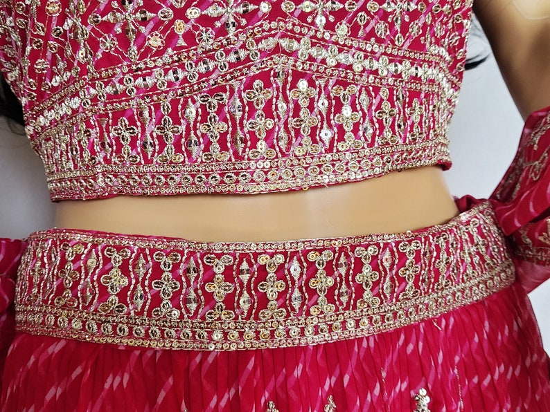 Bandini Printed Lehenga With Crop Top - Etsy