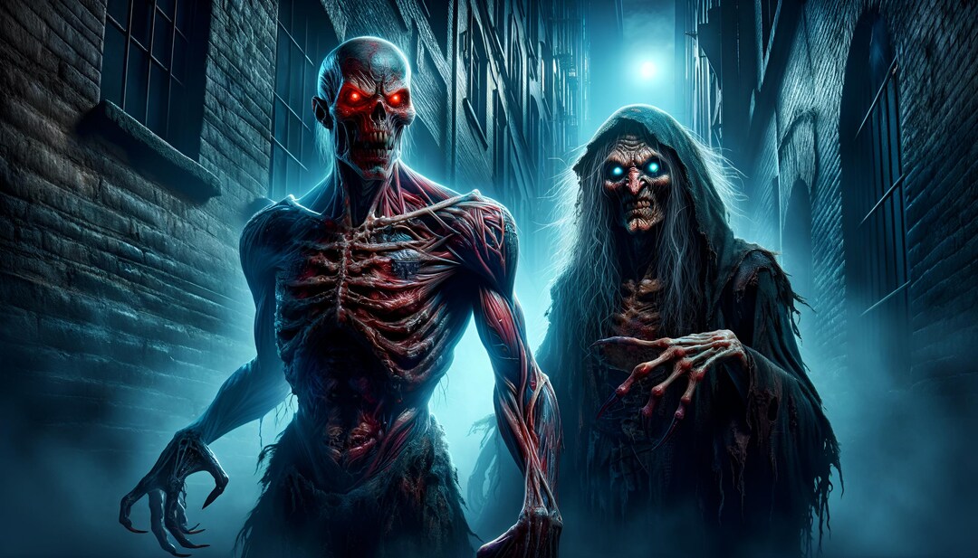 Zombie Duo Jigsaw Puzzle: Gothic Horror Nightmare Alley - Etsy