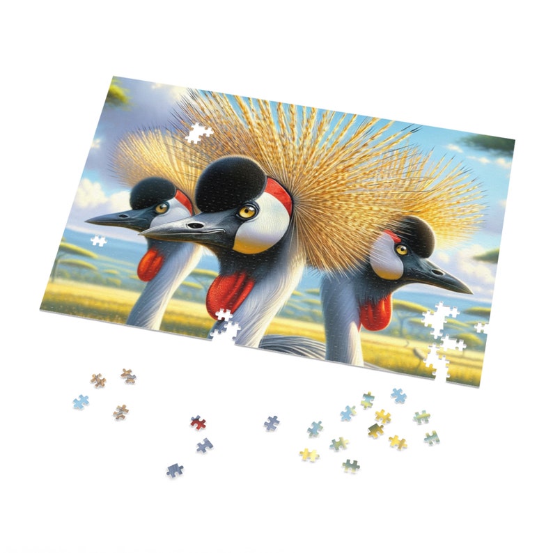 Puzzle cranes of Grace. African Crowned Beauties Adult Puzzles. A Trio ...
