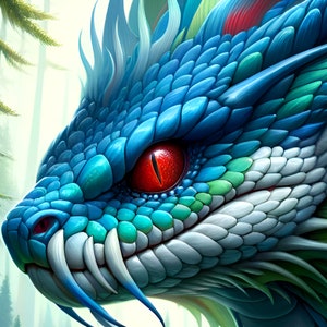 Jigsaw Puzzle | "forest Guardian" | the Blue Serpent Puzzle for Adults ...