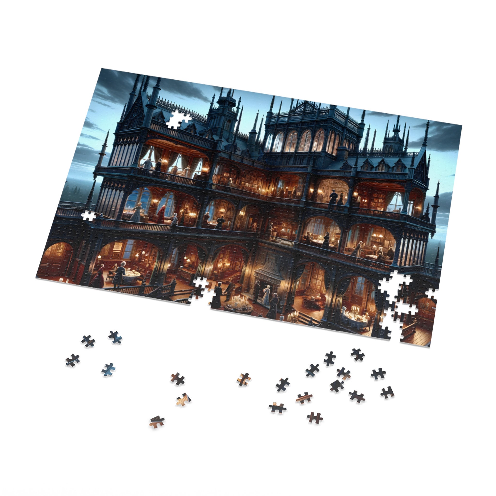 Puzzle twilight Mystique Victorian Mansion Gothic Cross-section Adult ...