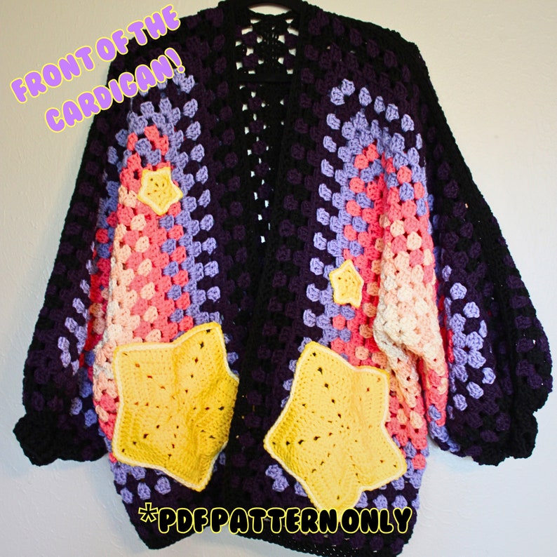 Sunset Sherbet Kawaii Cardi Crochet Cardigan Pattern Hexagon - Etsy