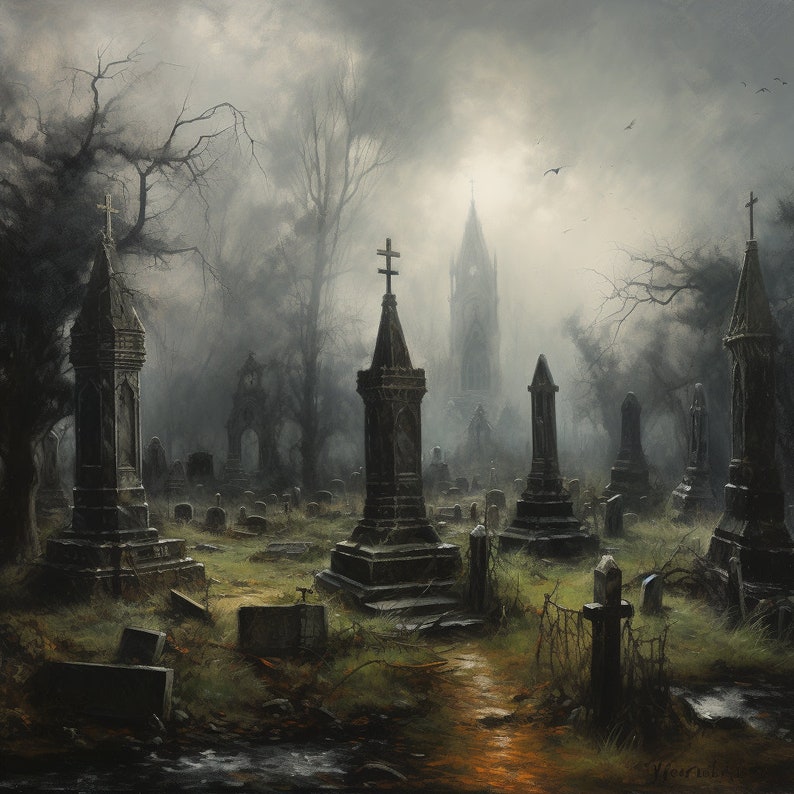 Hallowed Grounds, Dark Academia, Original Gothic Art Prints, Fine Art ...
