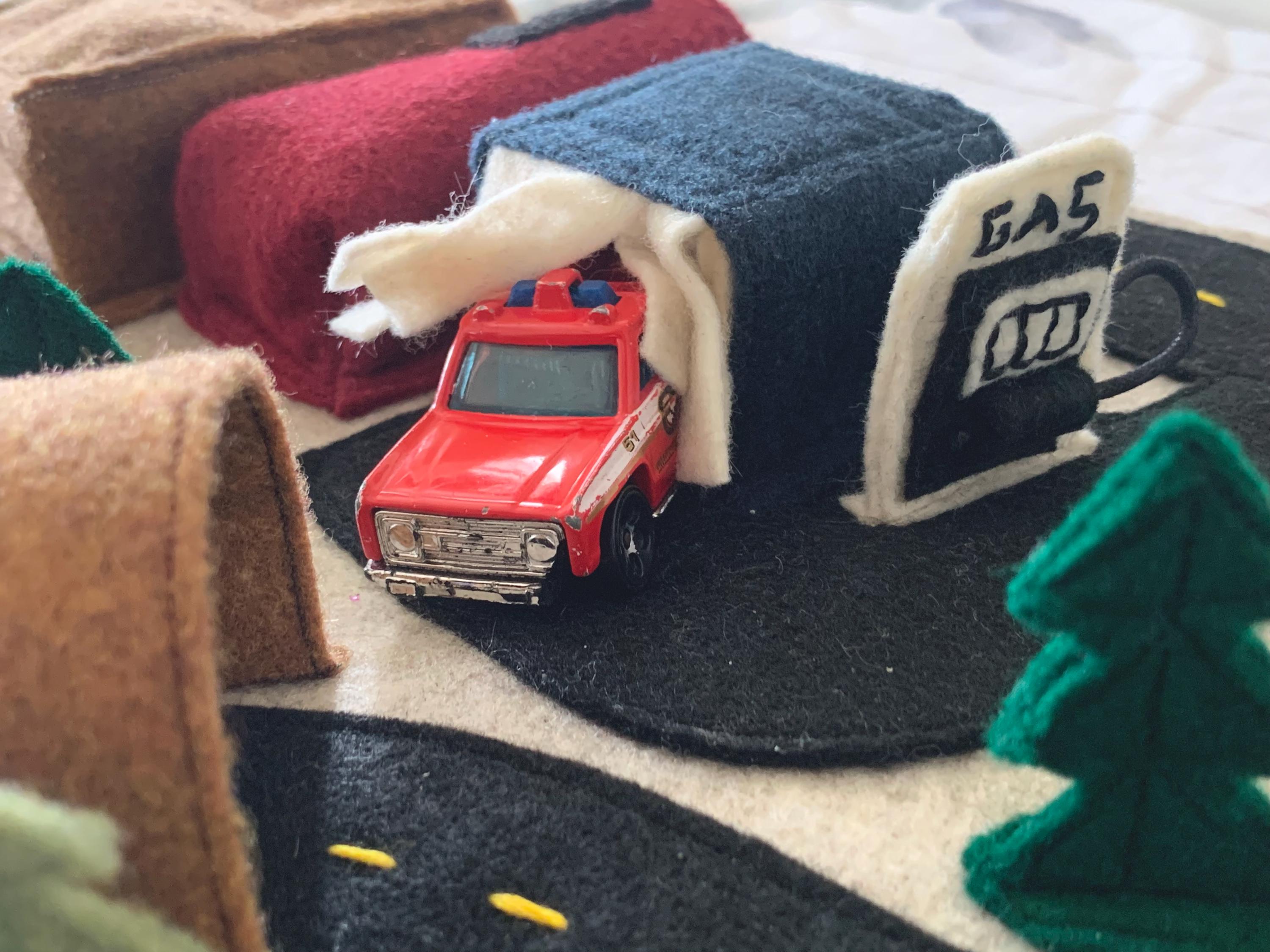 Felt Car Mat, Handmade Road Playmat, Foldable Travel Toy, Felt Car ...