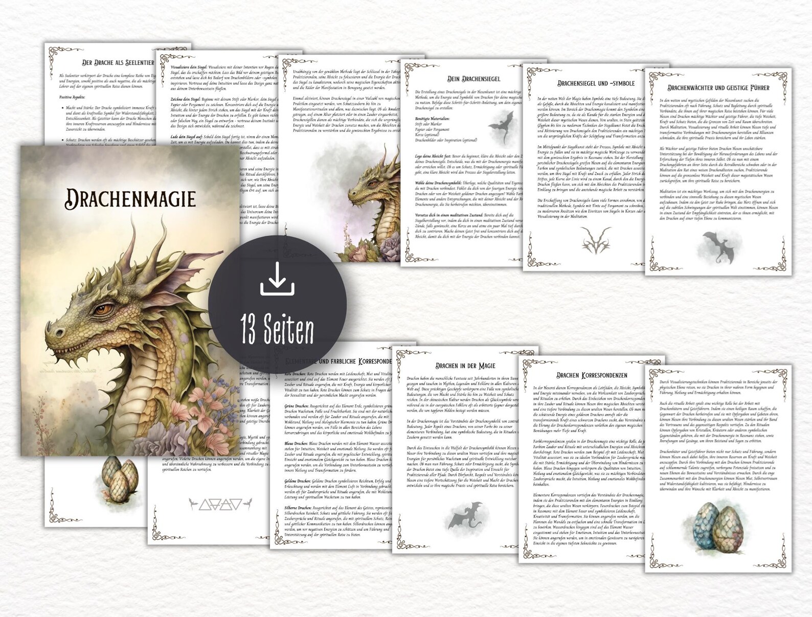 Dragon Magic, PDF Package for Printing, Dragons, Magic, Instructions ...