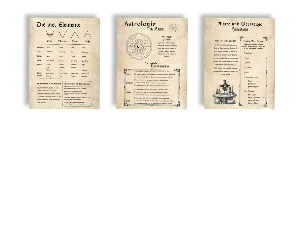 15 Grimoire Seiten zum Ausdrucken für angehende Hexen, Buch der Schatten PDF, Hexenbuch, Wicca ...
