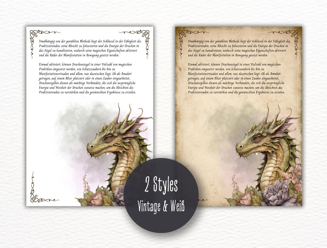 Dragon Magic, PDF Package for Printing, Dragons, Magic, Instructions ...