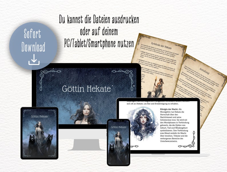 Goddess Hekate PDF Package for Printing, Greek Mythology, Book of ...